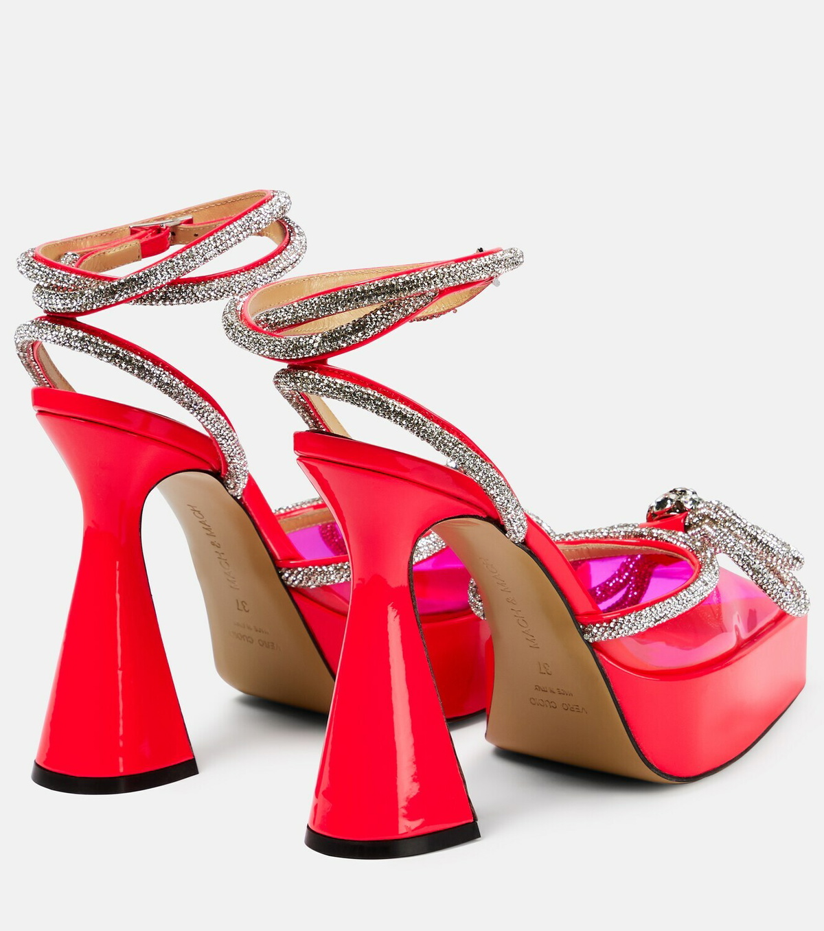 Mach & Mach - Double bow crystal-embellished platform sandals MACH & MACH