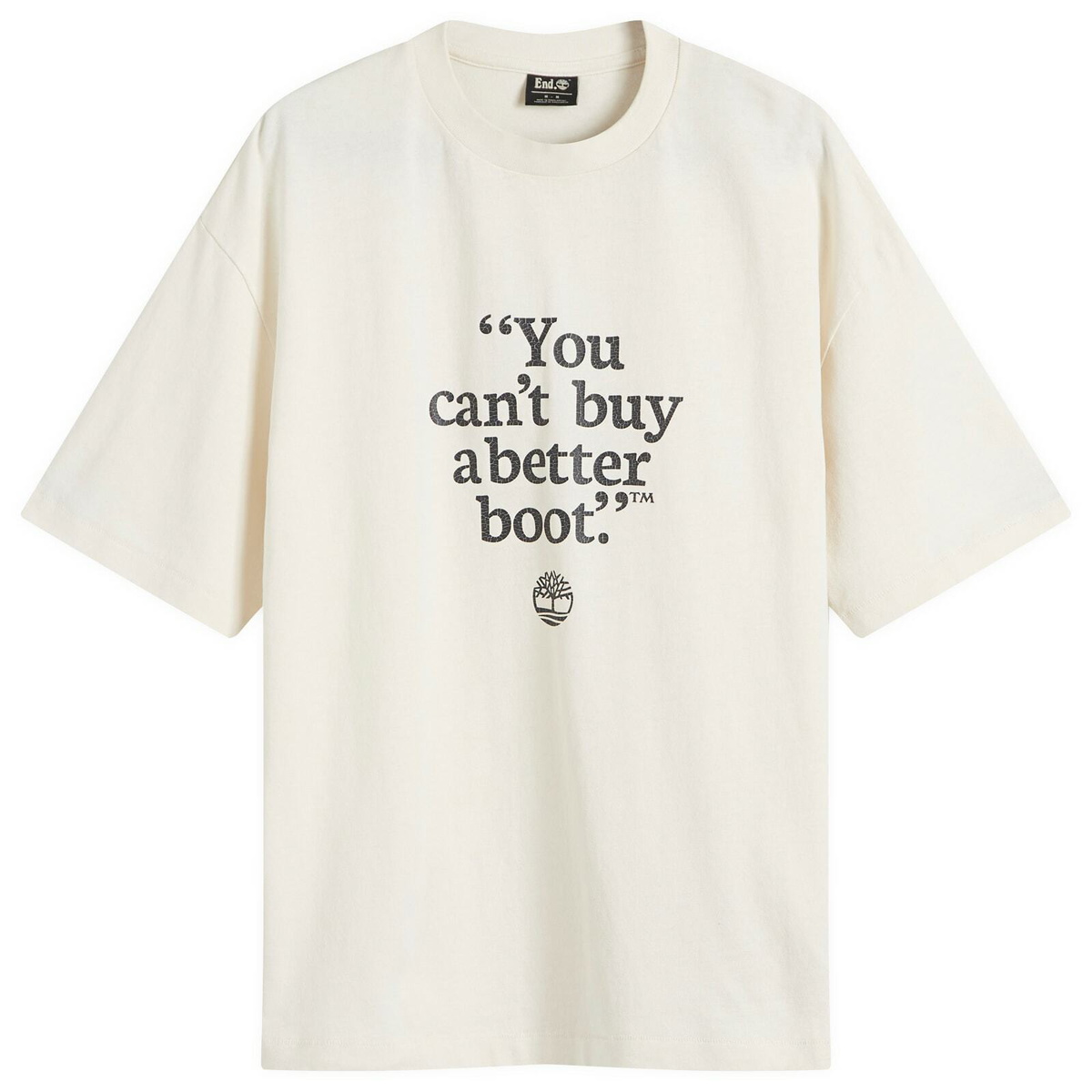 END. x Timberland T-Shirt in White Sand Timberland