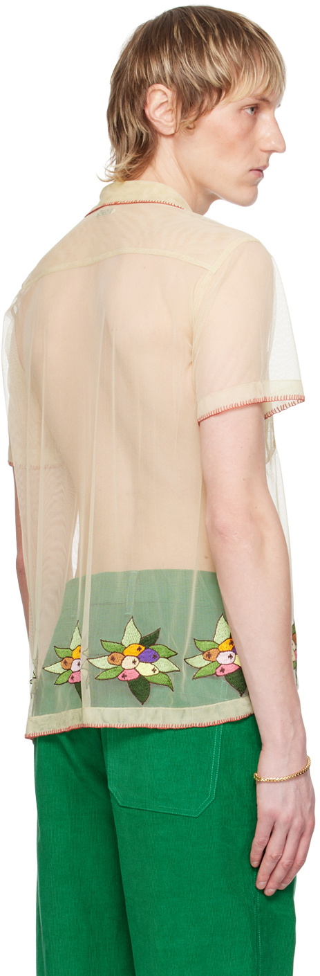 Bode Off-White Embroidered Suncherry Shirt Bode