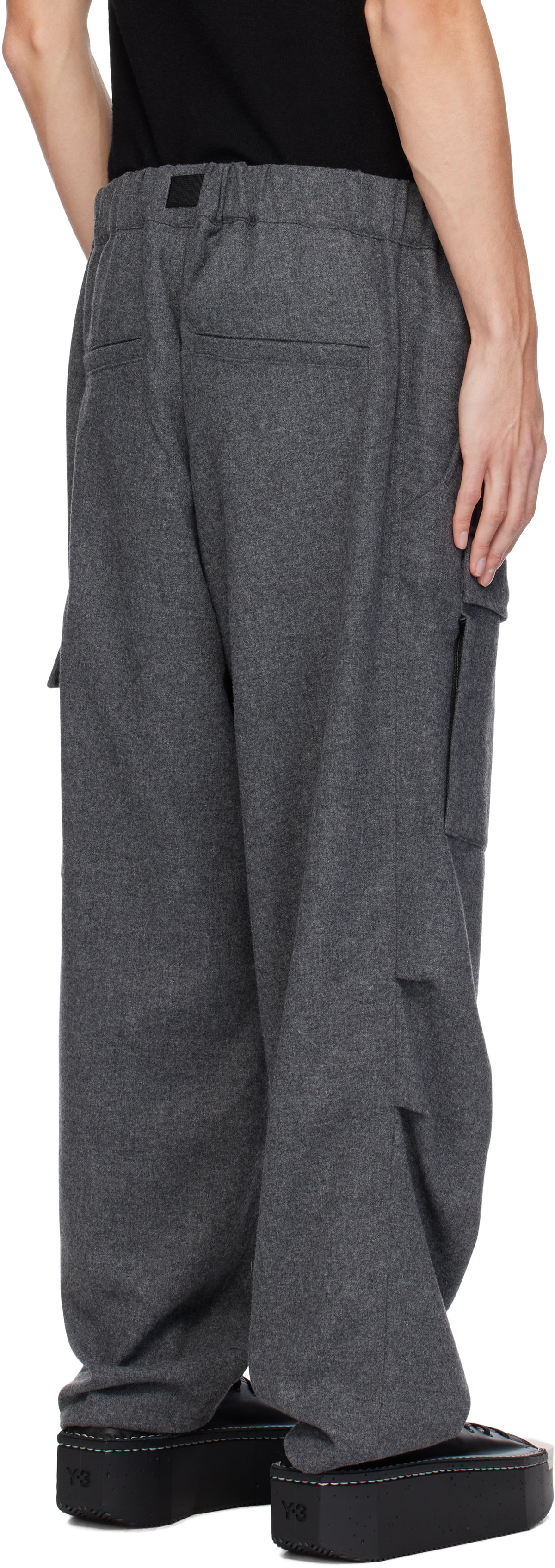 Y-3 Gray Flannel Cargo Pants Y-3