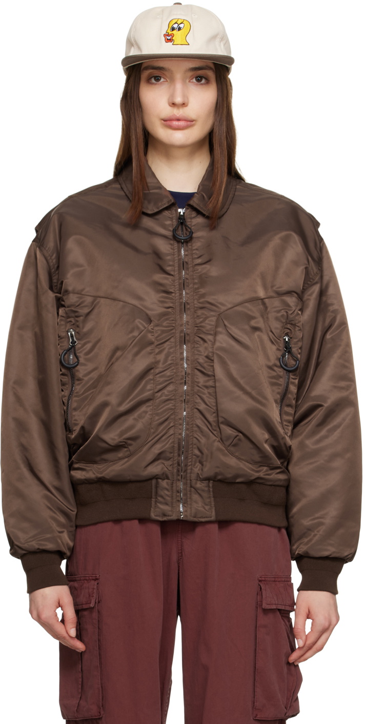 Brain Dead Brown 3D Bomber Jacket Brain Dead