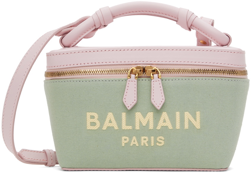 Balmain Green & Pink B-Army Small Vanity Bag Balmain