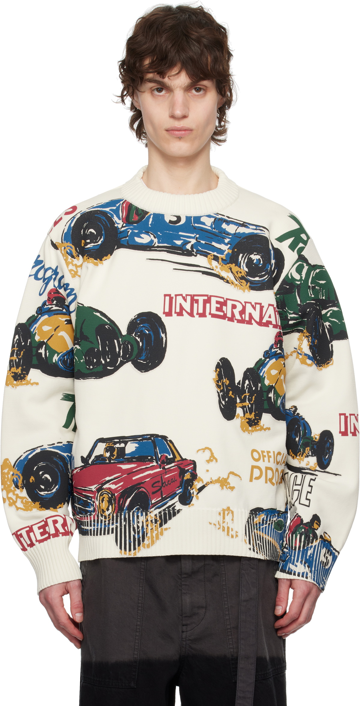 sacai Off-White Car Race Print Sweater Sacai