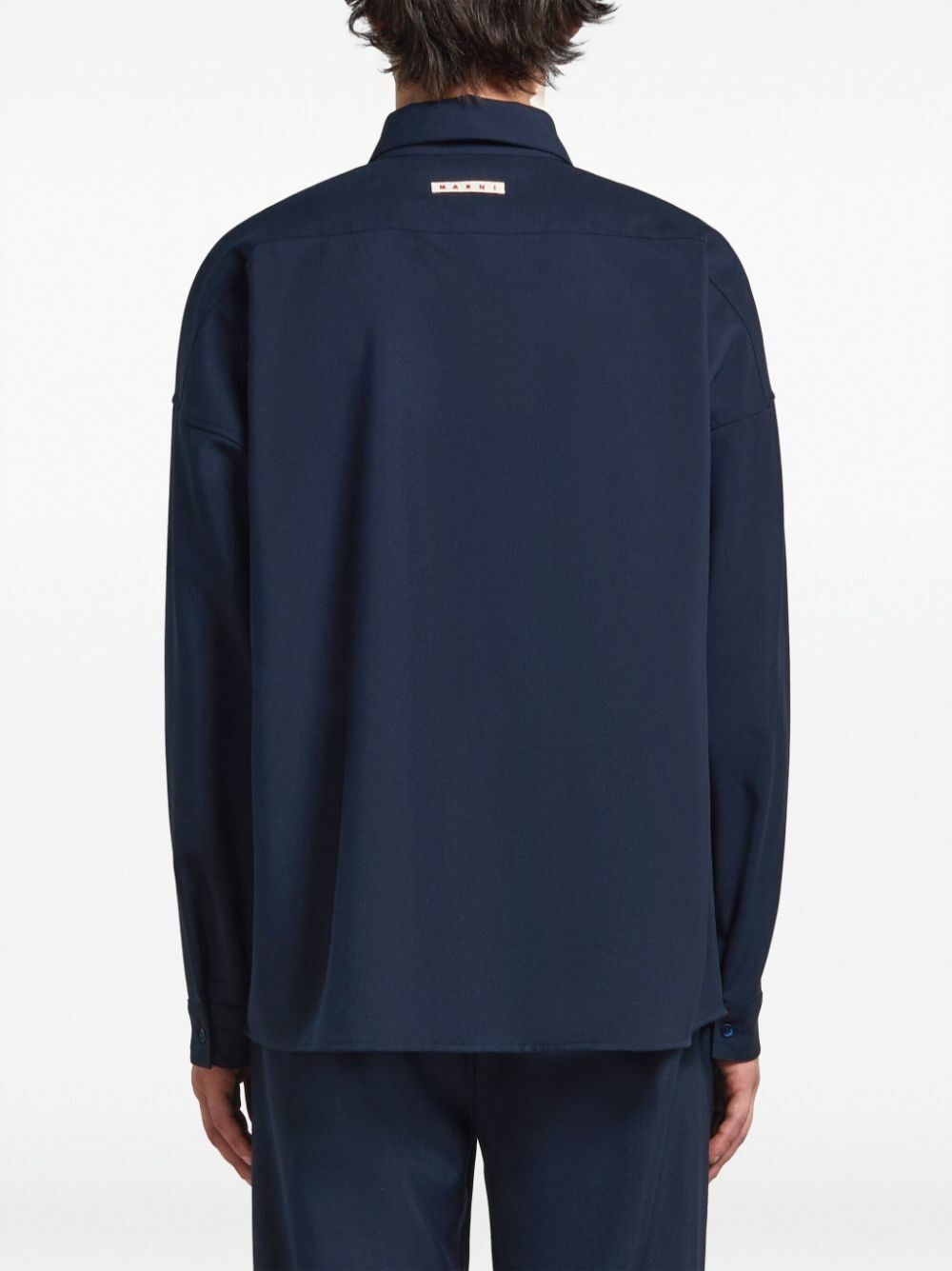 Marni Blue Button-Up Virgin-Wool Shirt Marni