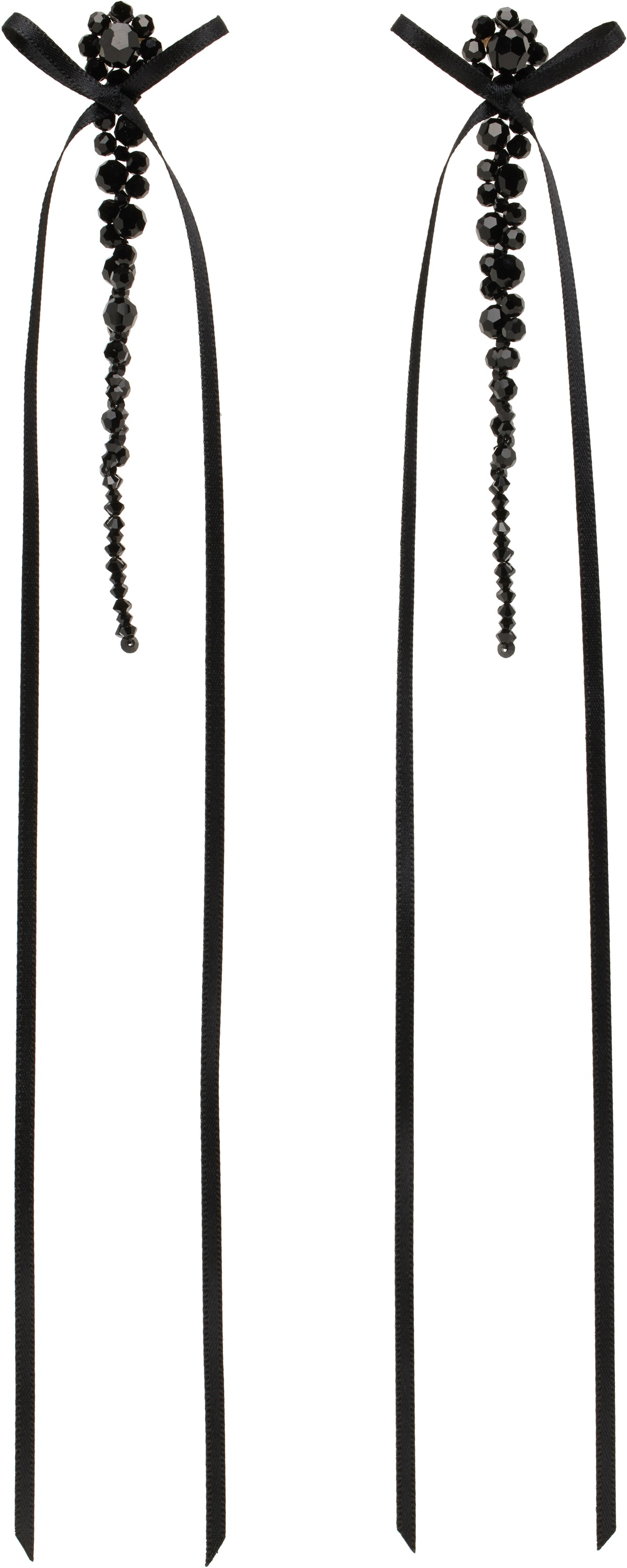 Simone Rocha Black Bow Ribbon Drip Earrings Simone Rocha