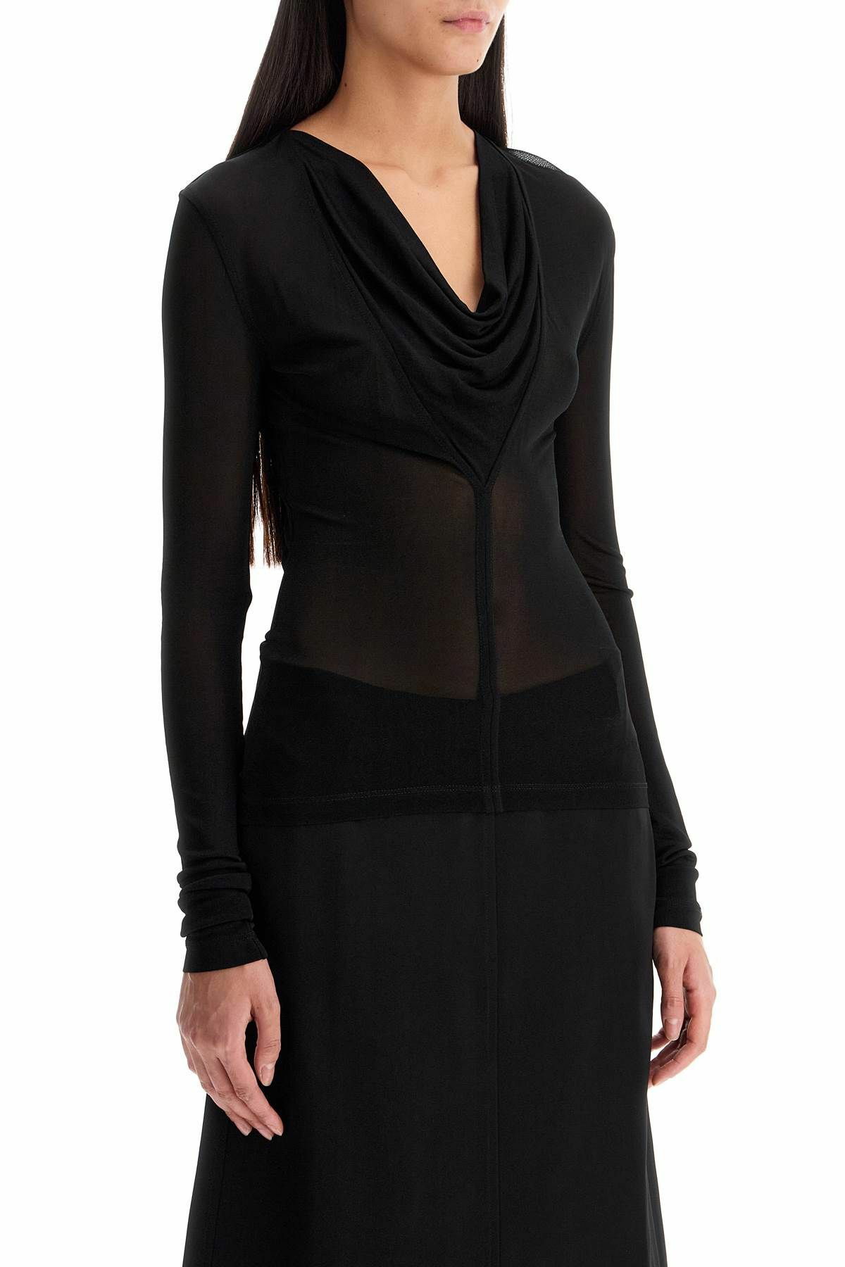 TOTEME draped neckline top with Black Toteme