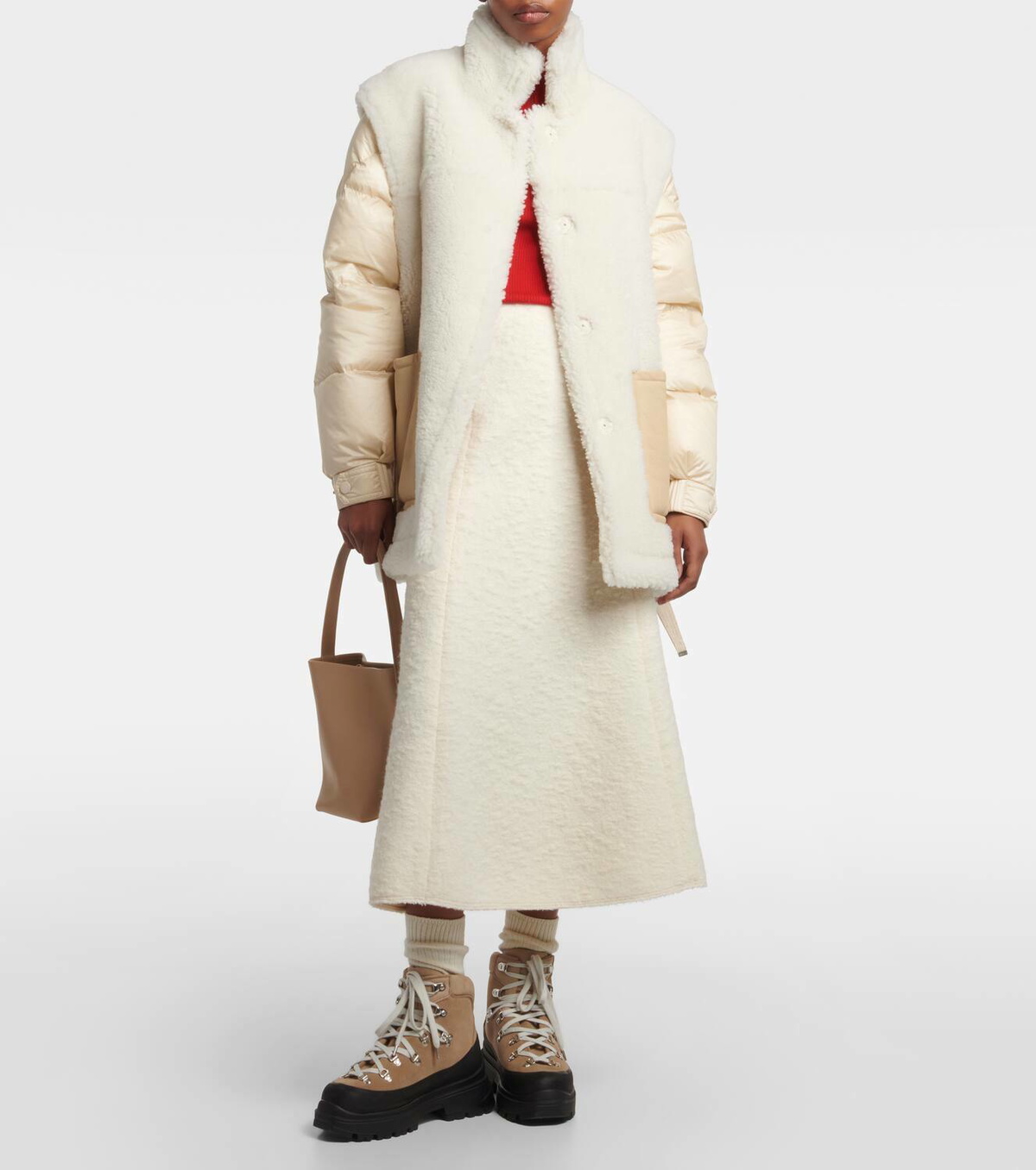 Moncler Charente shearling-trimmed down jacket Moncler
