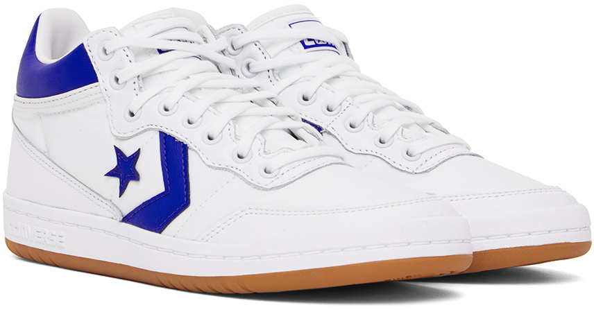 Converse White & Blue CONS Fastbreak Pro Mid Top Sneakers Converse