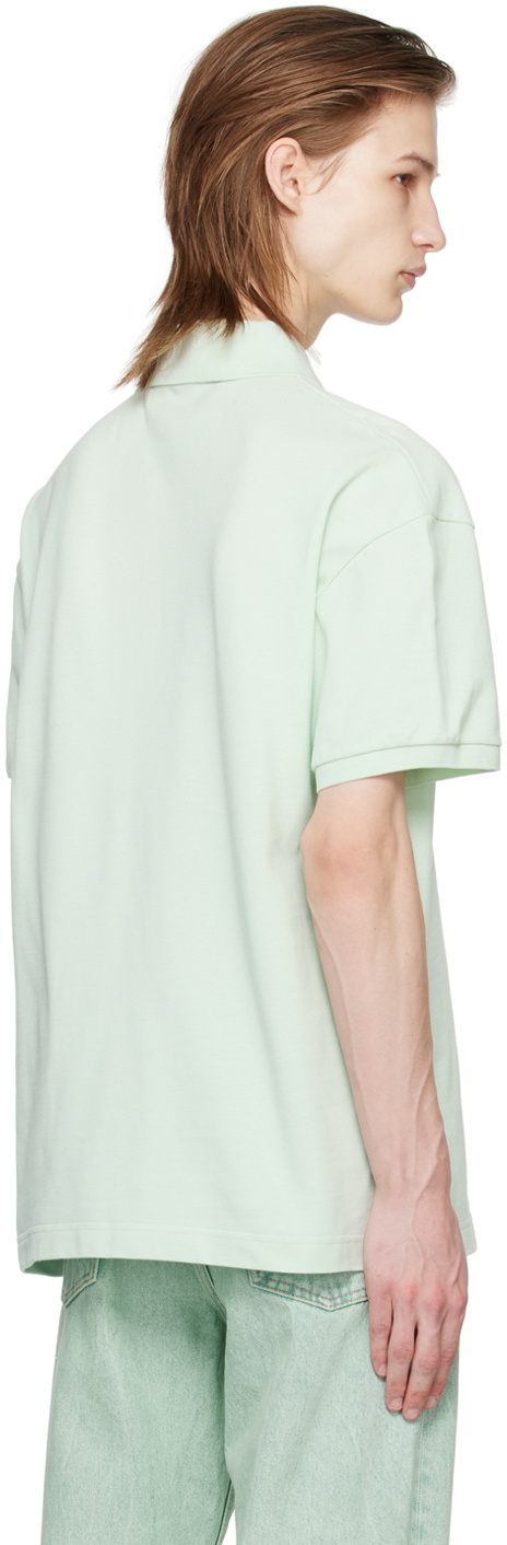 Palm Angels Green Embroidered Polo Palm Angels