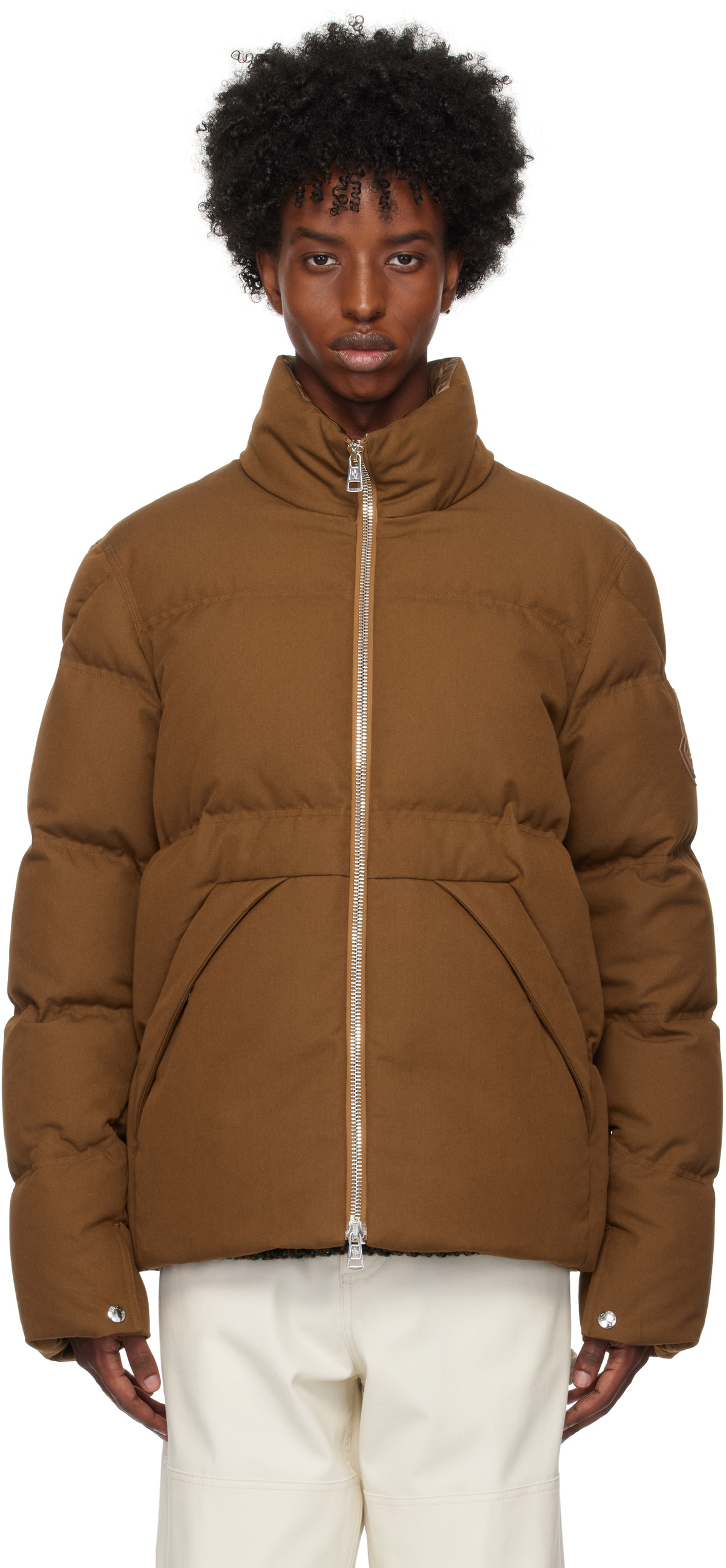 Moncler Brown Bayamo Short Down Jacket Moncler