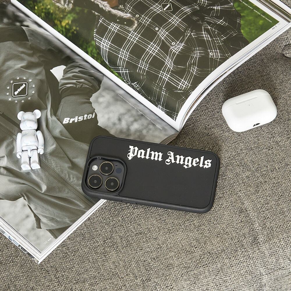 Palm Angels Men's Logo iPhone 14 Pro Case in Black/White Palm Angels