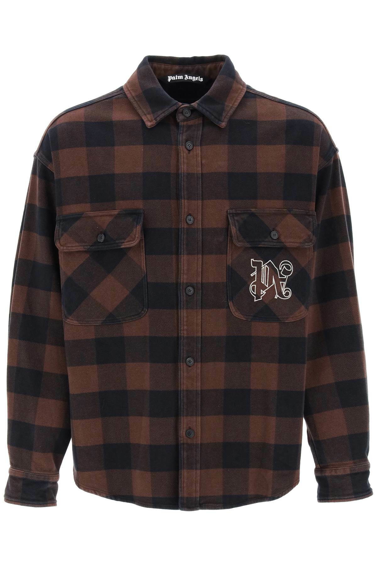 Palm Angels Flannel Overshirt With Check Motif Palm Angels