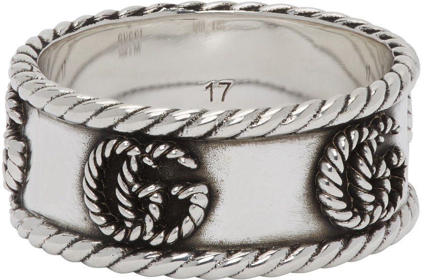 Gucci Silver Double G Marmont Chain Ring Gucci