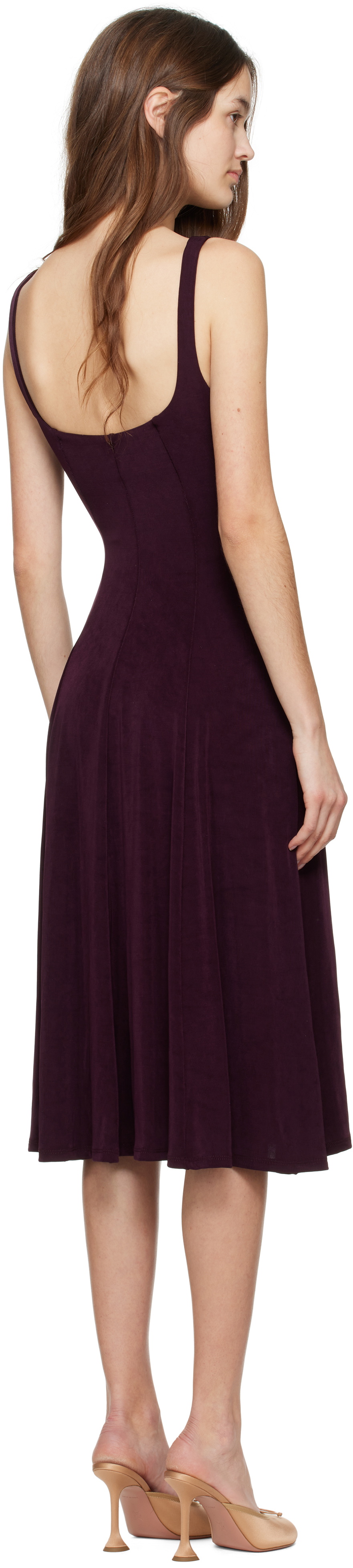 Mirror Palais Purple Linda Supermodel Midi Dress Mirror Palais