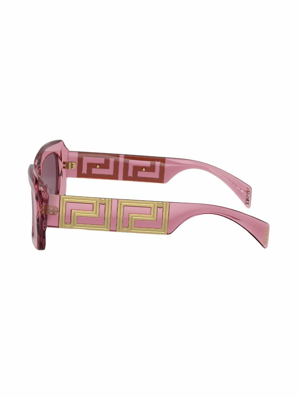 Versace Eyewear Pink Logo Plaque Rectangle Sunglasses Versace