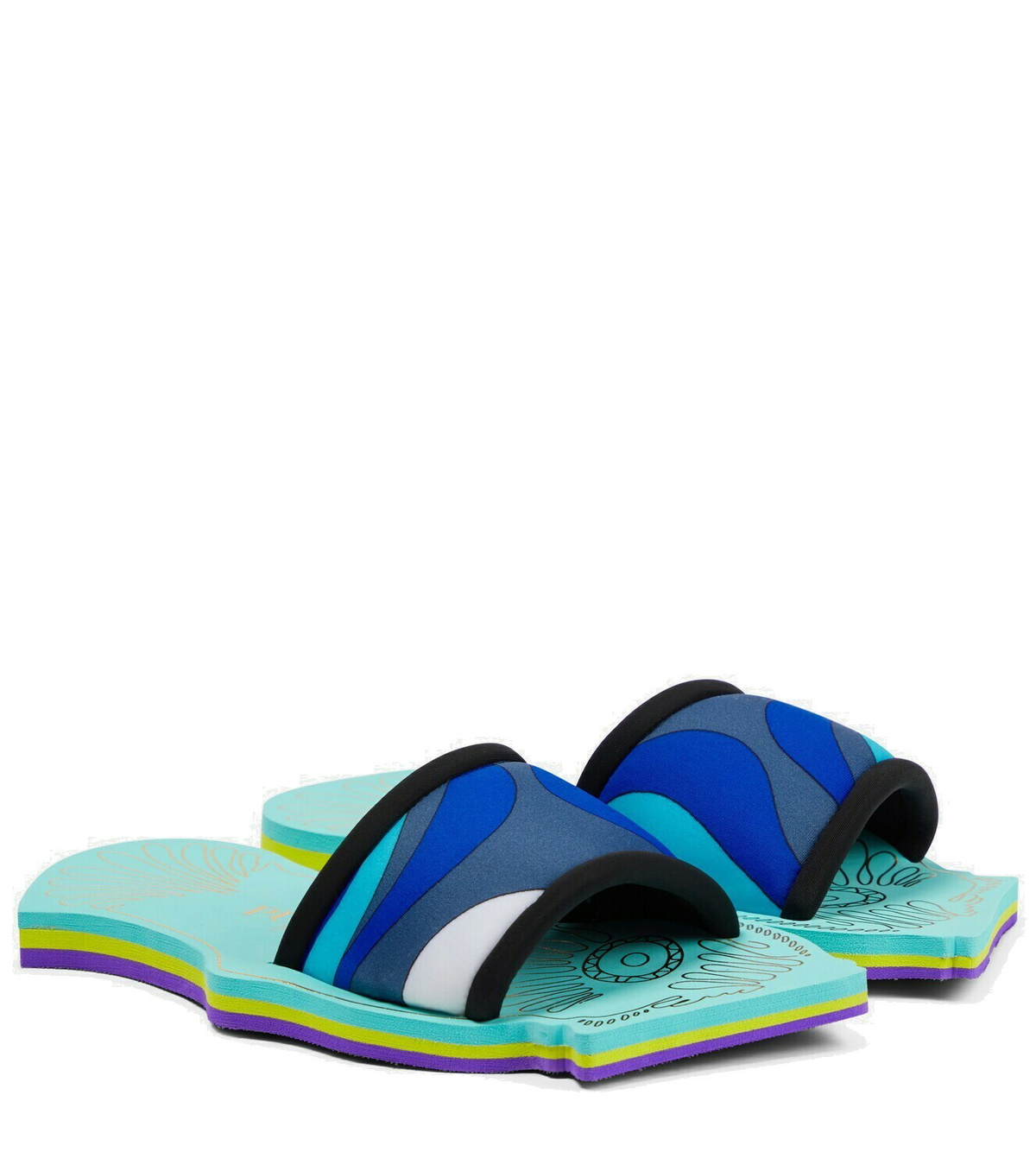 Pucci - Marmo-print jersey slides Emilio Pucci