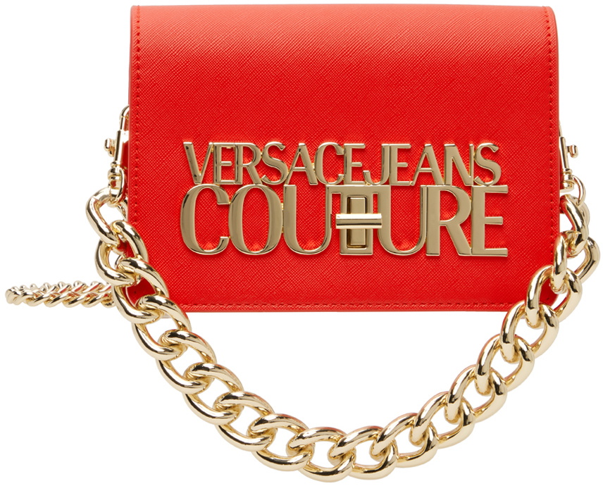 Versace Jeans Couture Orange Lock Bag Versace