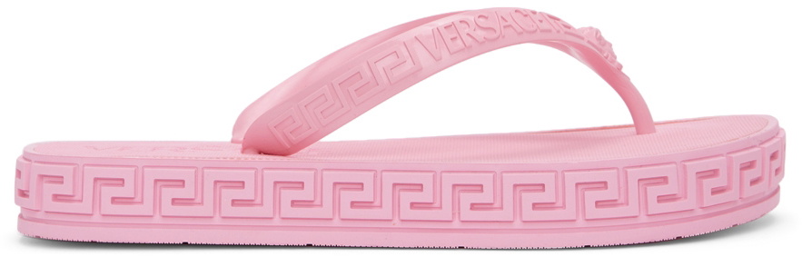 Versace Pink Greca Sandals Versace