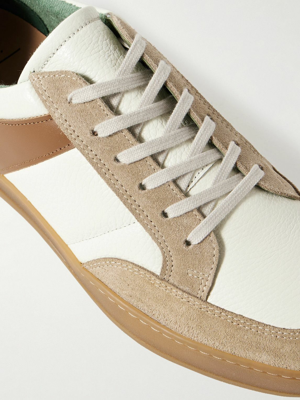 Mr P. - Colour-Block Suede and Leather Sneakers - Neutrals Mr P.