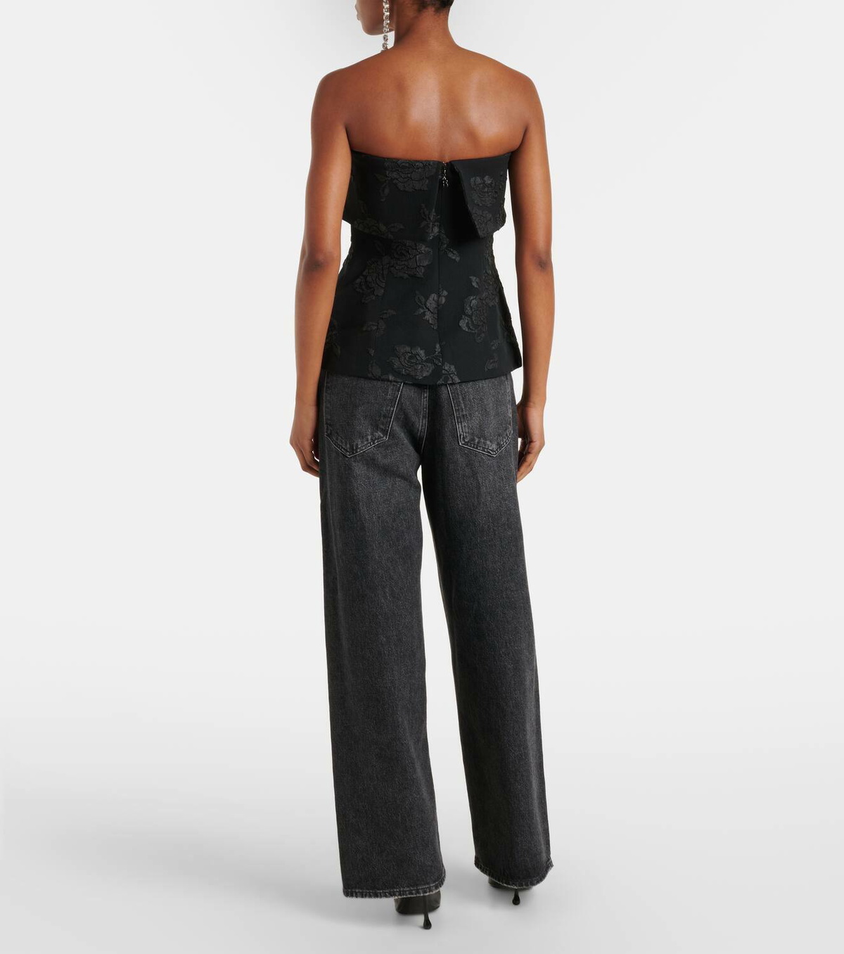 Rotate Floral jacquard off-shoulder top ROTATE Birger Christensen