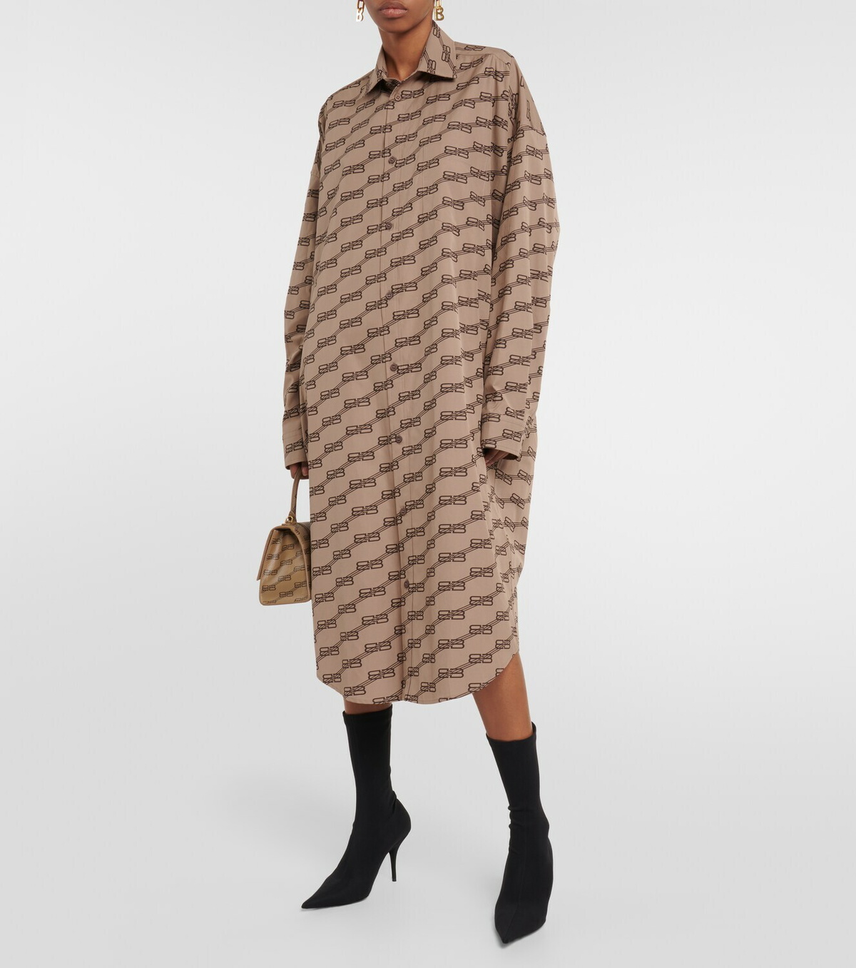 Balenciaga Cocoon cotton midi dress Balenciaga