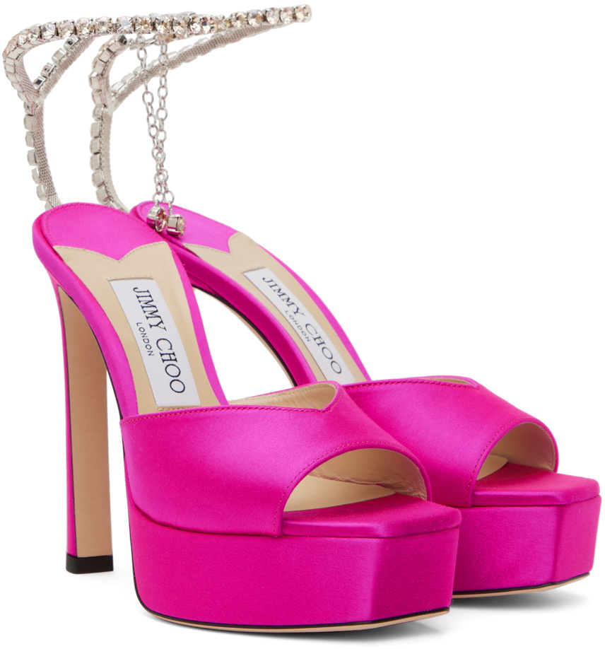 Jimmy Choo Pink Saeda 125 Heeled Sandals Jimmy Choo