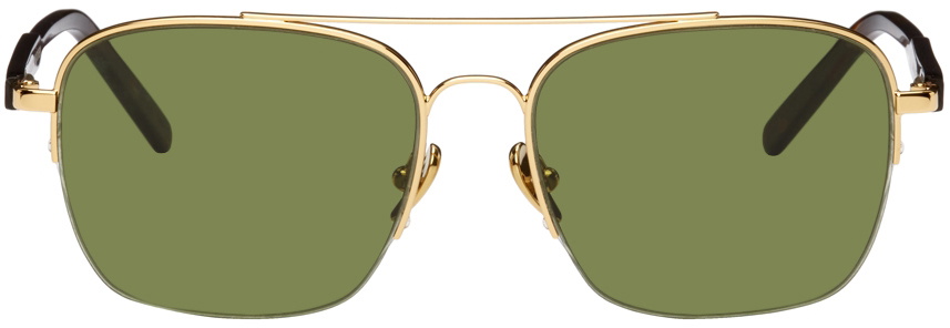 RETROSUPERFUTURE Gold & Green Adamo Sunglasses RETROSUPERFUTURE