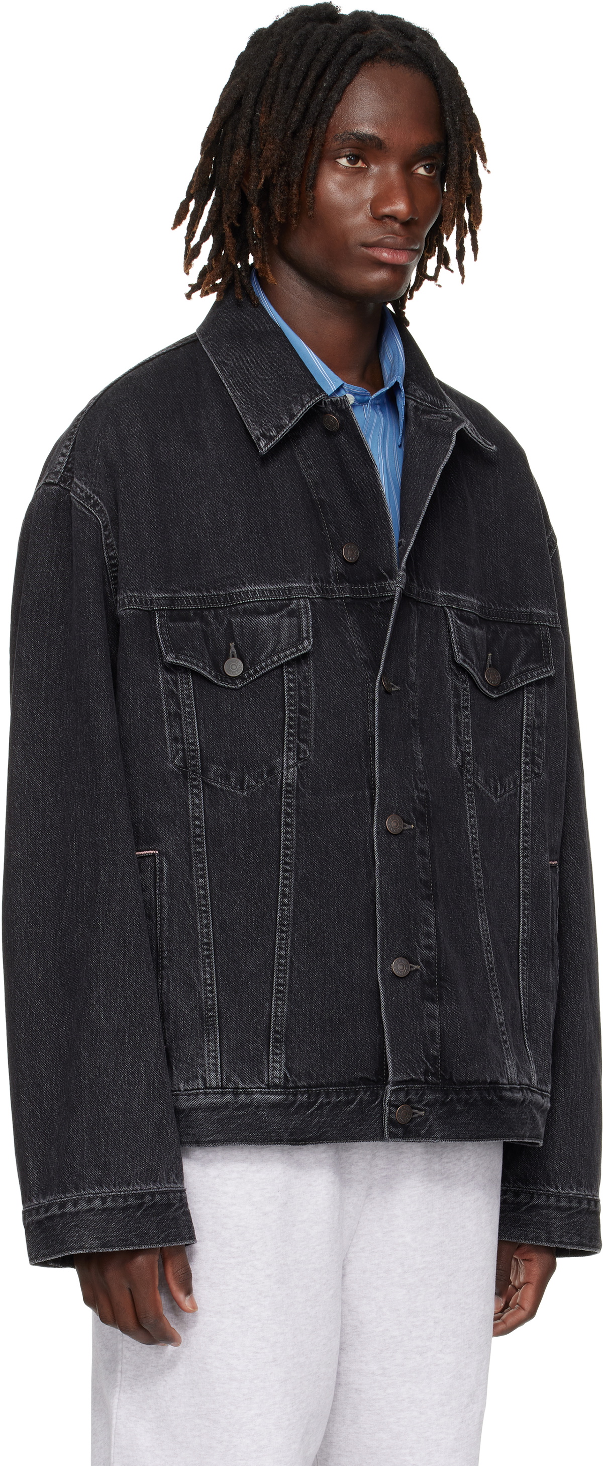 Acne Studios Black Relaxed-Fit Denim Jacket Acne Studios