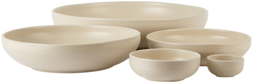 FRAMA Beige Shallow Bowl Set Frama