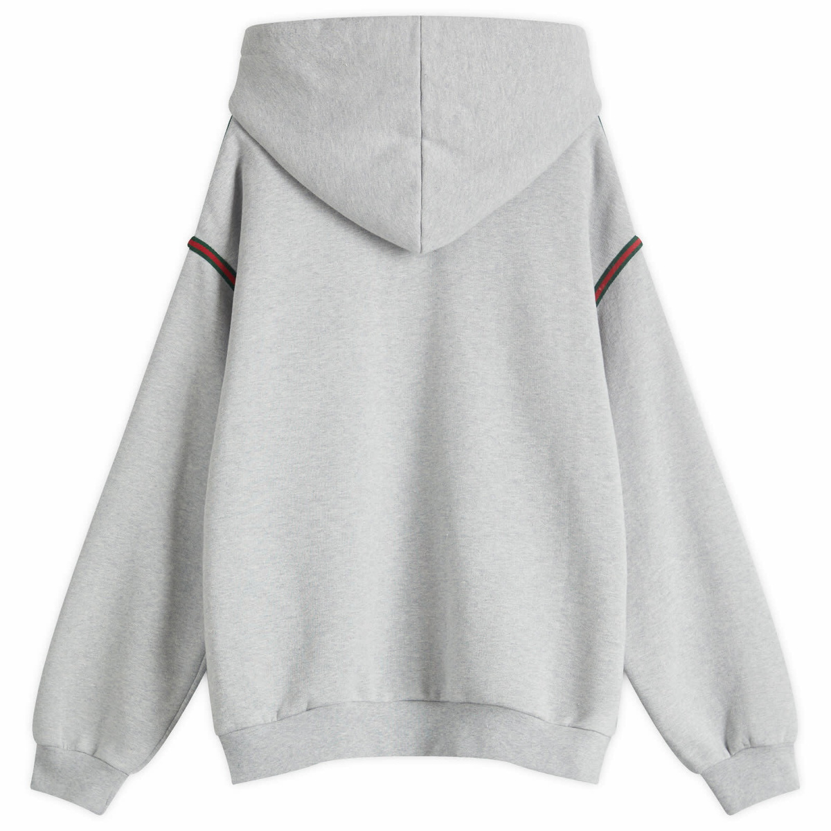 Gucci Men's Tape Brushed Cotton Hoodie in Grey Melange Gucci