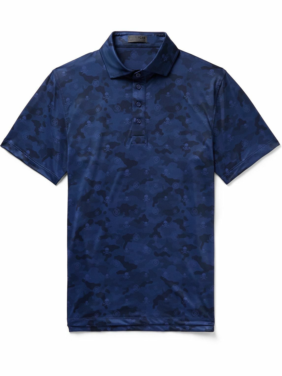 G/FORE - Icon Camouflage-Print Stretch-Jersey Golf Polo Shirt - Blue G/FORE