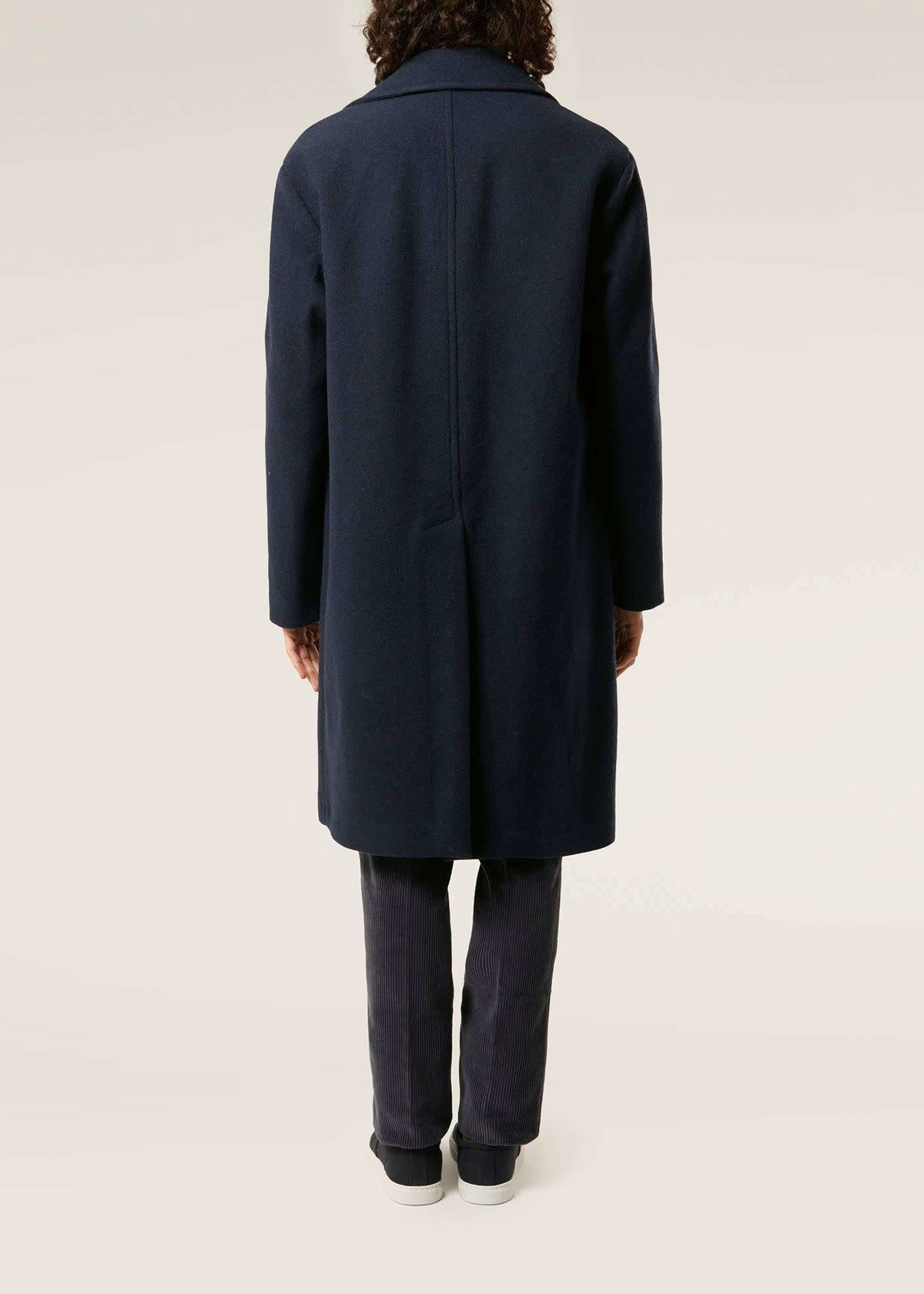 doppiaa Aamburgo Navy Blue Single-breasted Coat DOPPIAA