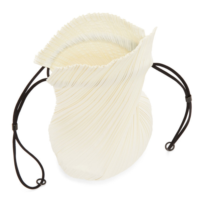 Pleats Please Issey Miyake Off-White Drawstring Pleats Bag Pleats ...