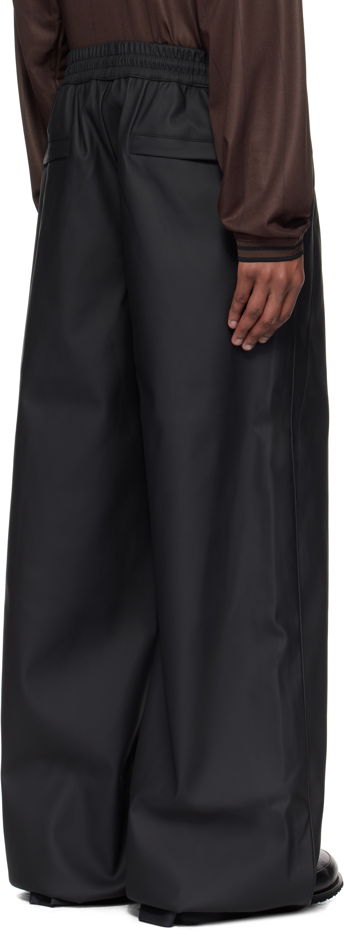 Han Kjobenhavn Black Rubber Relaxed Track Trousers Han Kjobenhavn