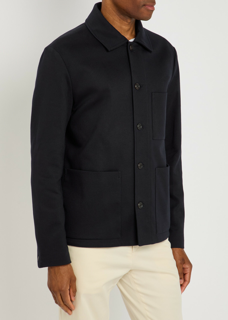 Moncler Cabalian Giubbotto Cotton-blend Overshirt Navy Moncler