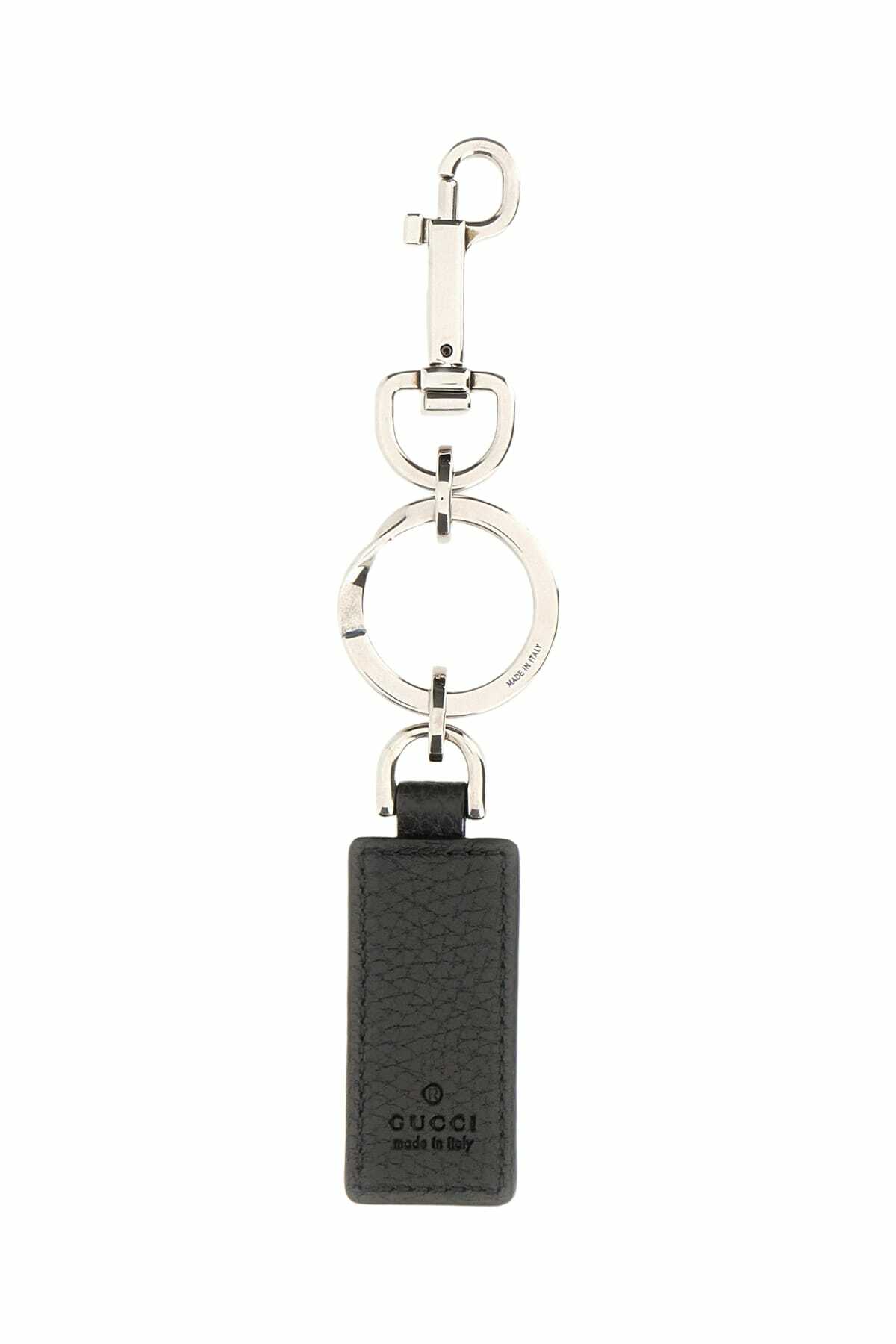 Gucci Metal And Leather Key Ring Gucci