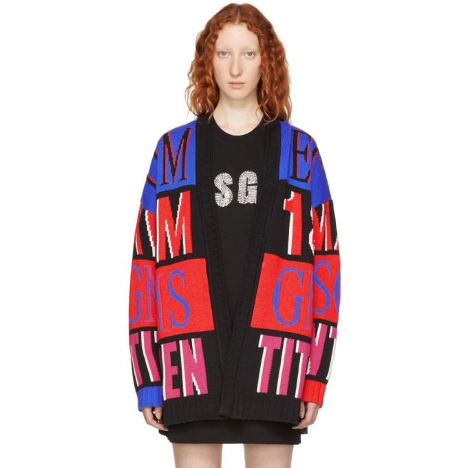 MSGM Multicolor Colorblock Logo Cardigan MSGM