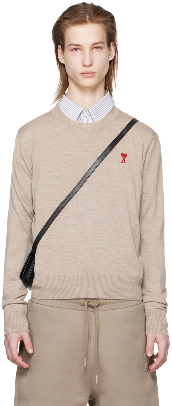 AMI Paris Beige Ami de Cœur Sweater AMI