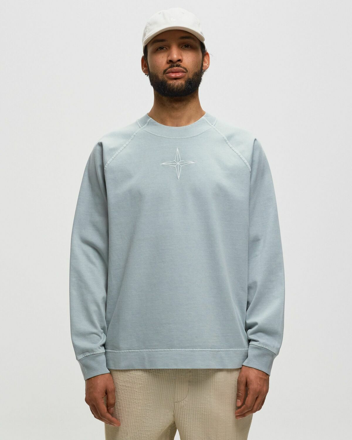 Stone Island Hoodie Heavy Cotton Jersey Blue Sweatshirts Stone Island