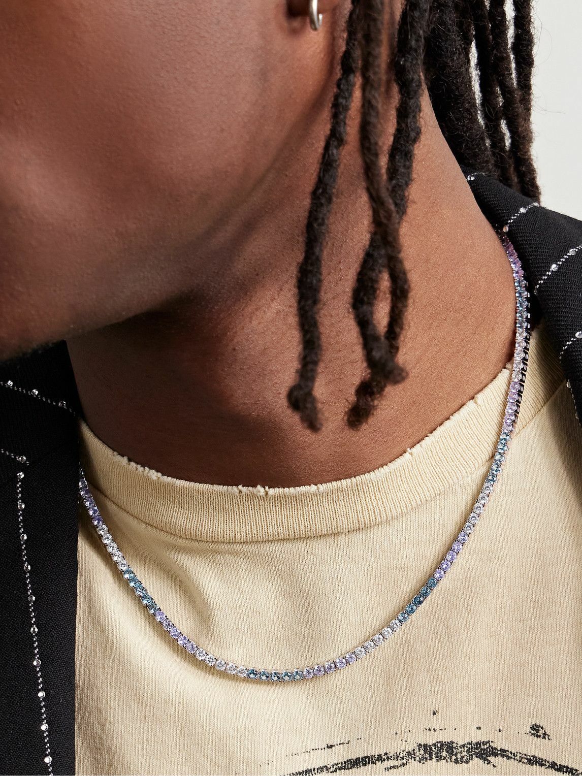 Hatton Labs - Sterling Silver Laboratory-Grown Crystal Tennis Necklace ...