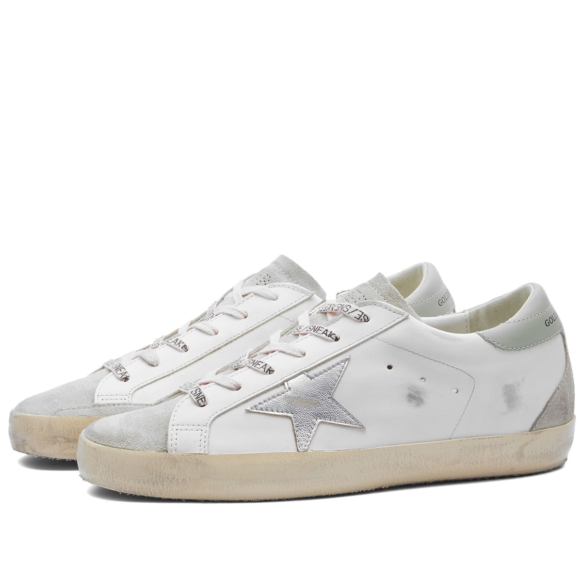 Golden Goose Women's Super Star Leather Sneakers in White/Ice/Silver ...