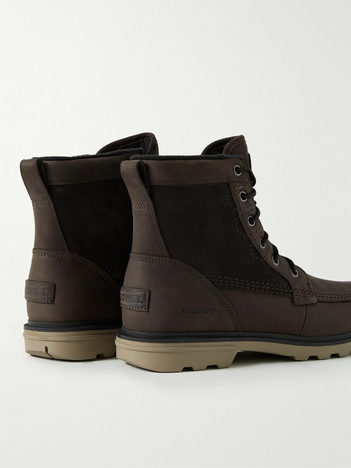 Sorel - Carson™ Storm Fleece-Lined Leather, Canvas and Suede Boots ...