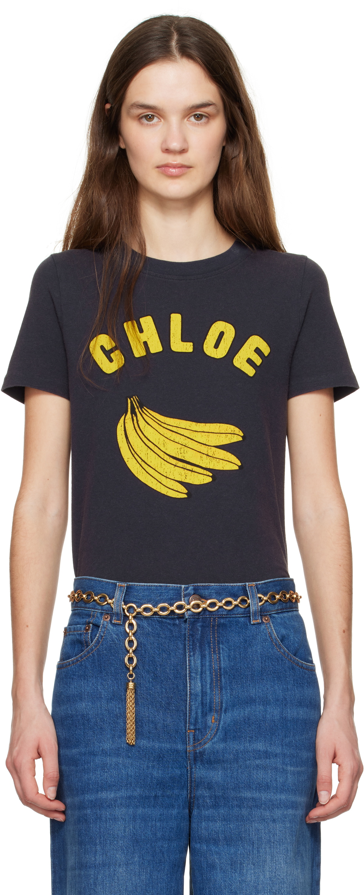 Chloé Navy Baby Fit Logo T-shirt Chloe