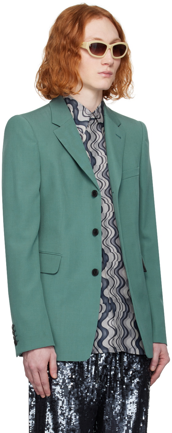 Dries Van Noten Blue Three-Button Blazer Dries Van Noten