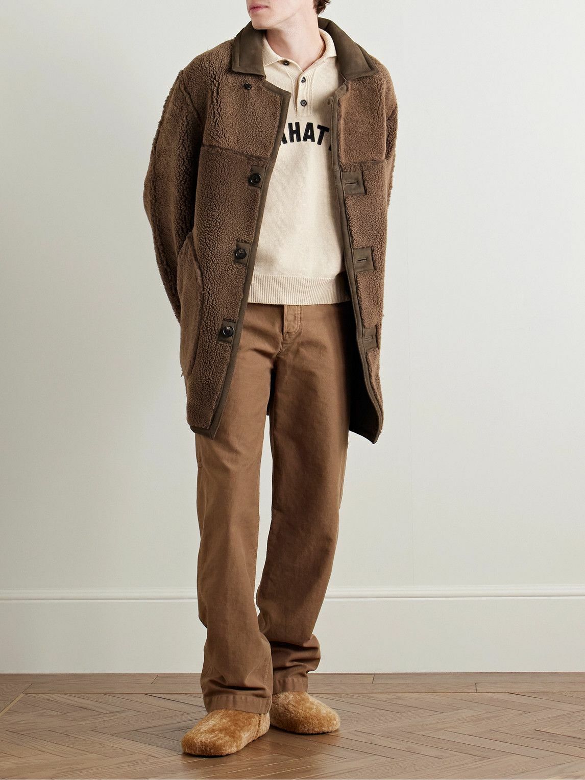 BODE - Ranch Reversible Shearling Coat - Brown Bode