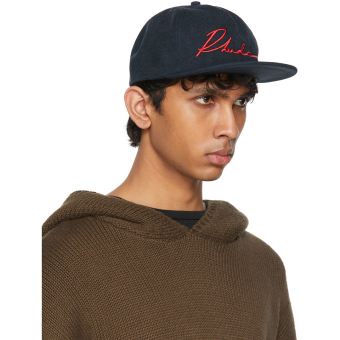 Rhude Black Cursive Logo Cap Rhude