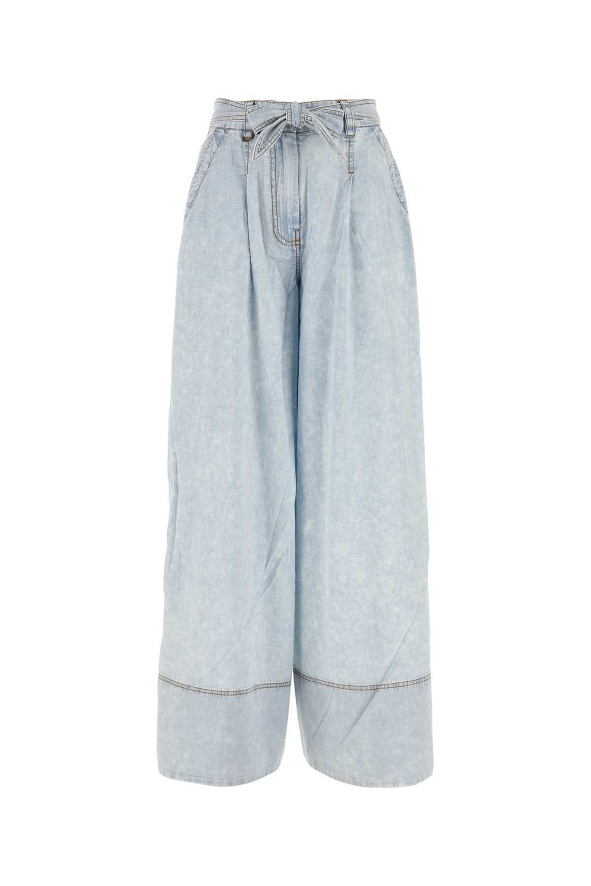 Zimmermann Light Blue Denim Wide-leg Pant Zimmermann