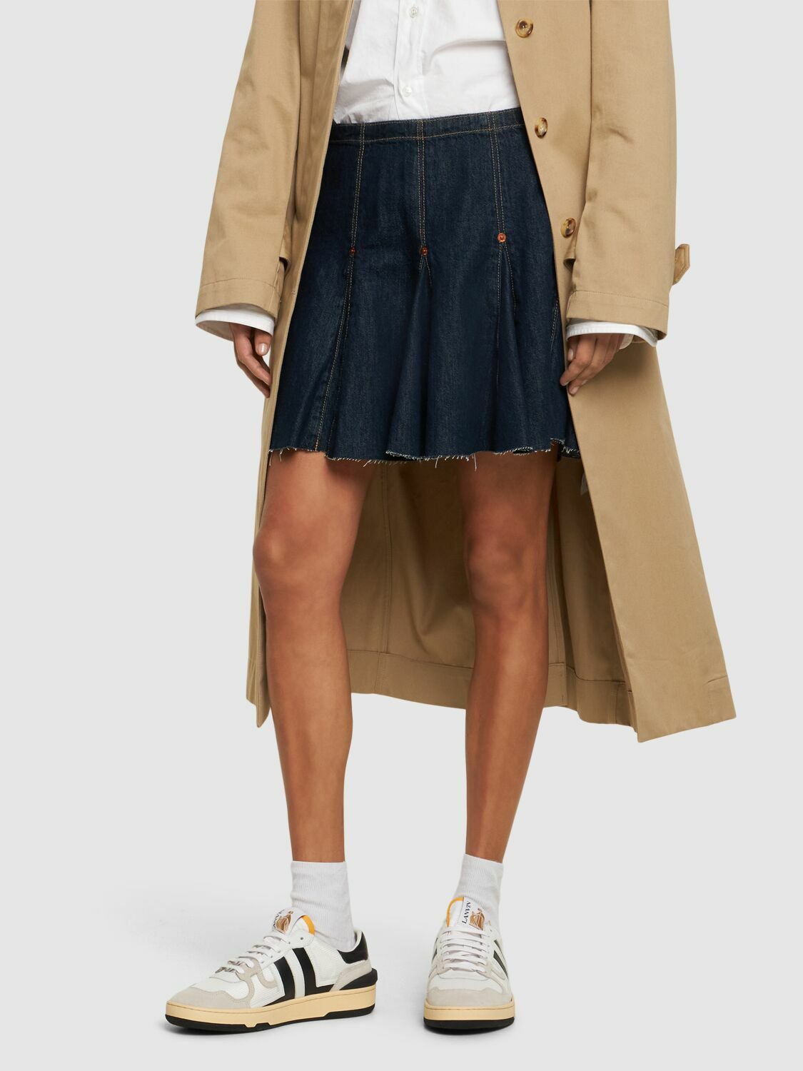 LANVIN - 10mm Clay Poly & Leather Sneakers Lanvin