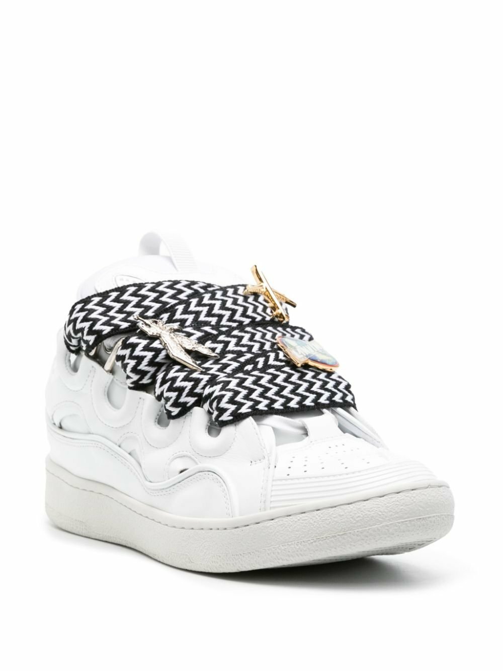 Lanvin X Future White Curb Leather Sneakers Lanvin