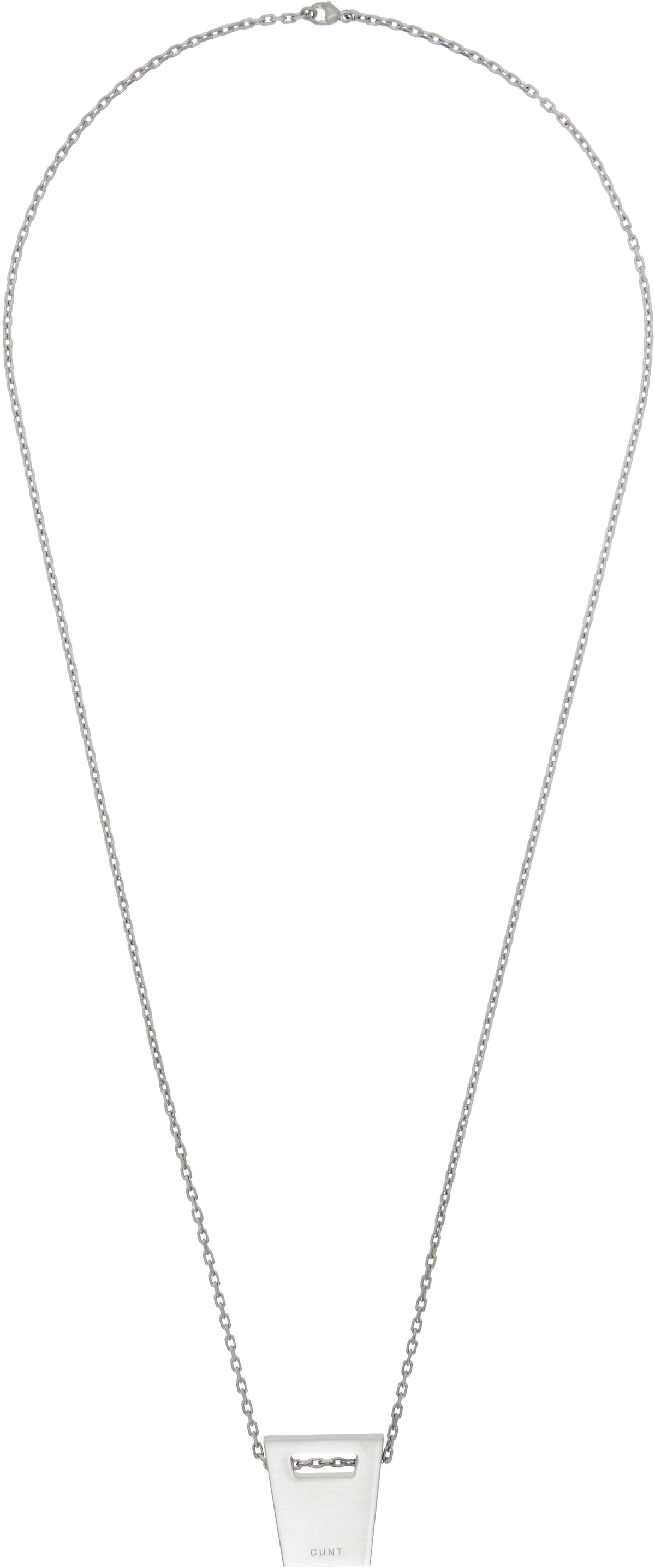 Rick Owens Silver Hollywood Dogtag Necklace Rick Owens